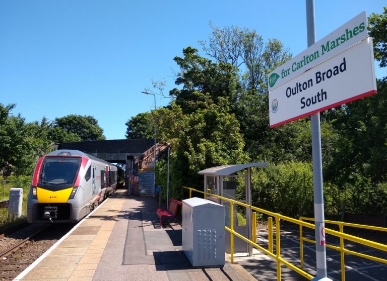 New Signs at Oulton Broad South Link the Station with Carlton Marshes ...
